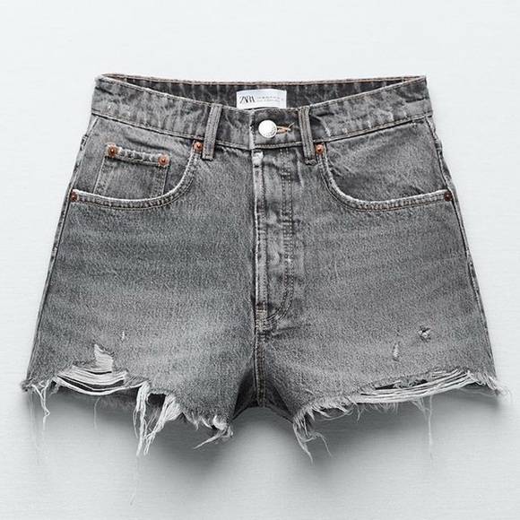 Zara | Shorts | Zara Grey High Rise Denim Shorts | Poshmark